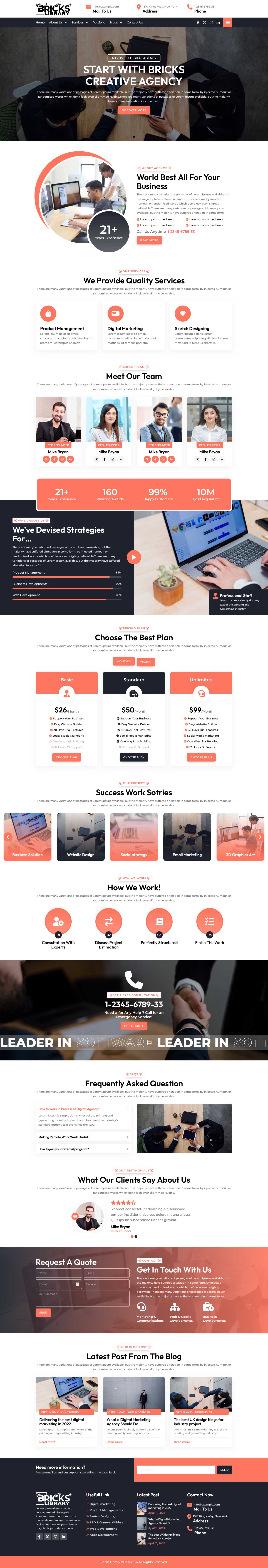 Bricks Digital Agency Template Pack - Bricks Library Plus