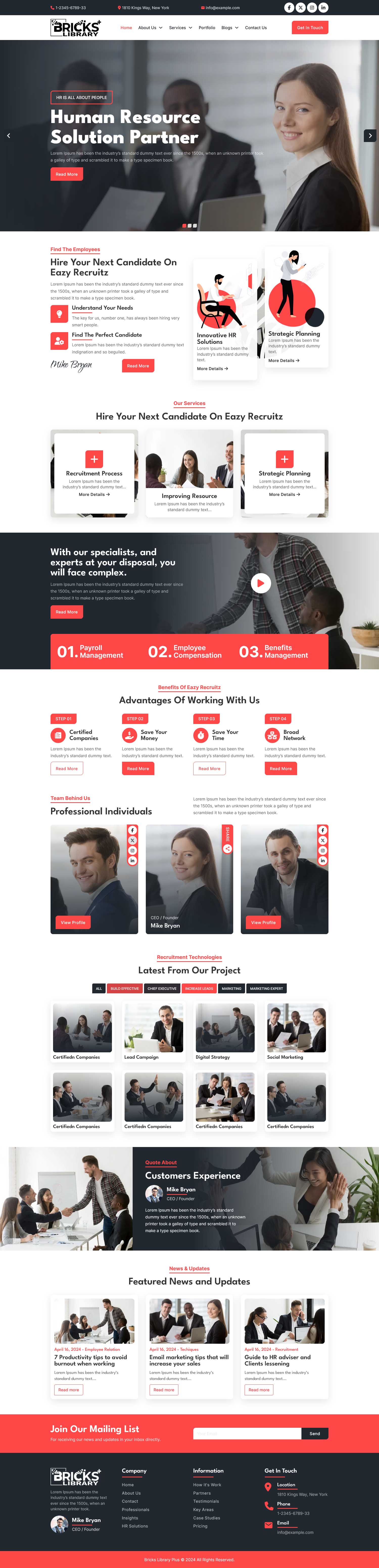 Bricks Recruitment Agency Template Pack - Bricks Library Plus