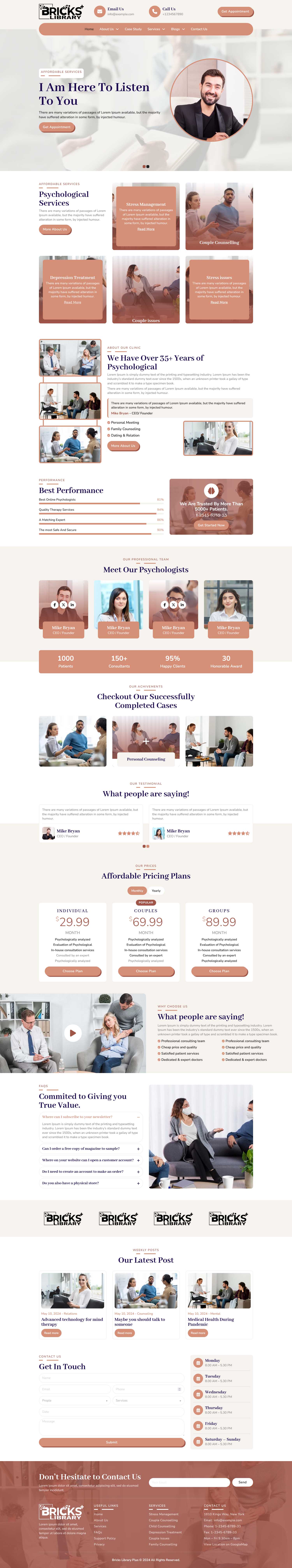 Bricks Psychology Template Pack - Bricks Library Plus