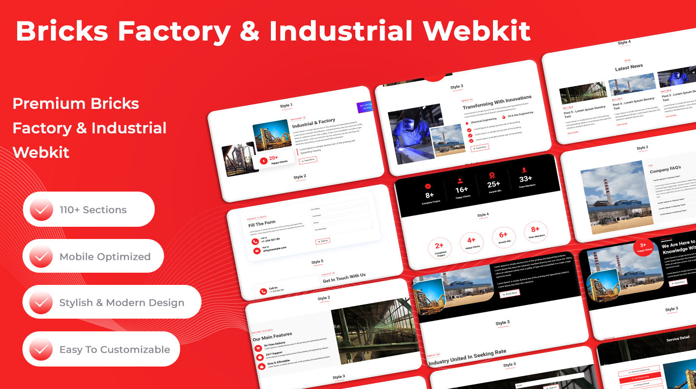 Bricks Factory Industrial WebKit - Bricks Library Plus