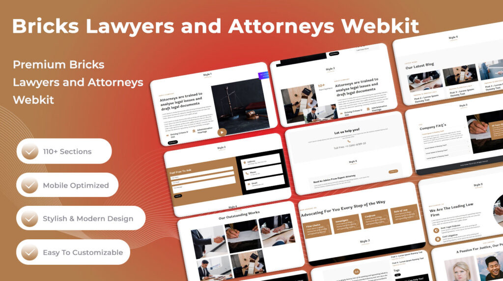 bricks legal office template - Bricks Library Plus
