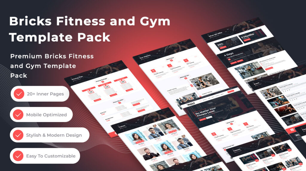 Bricks Fitness and Gym Template Pack - Bricks Library Plus