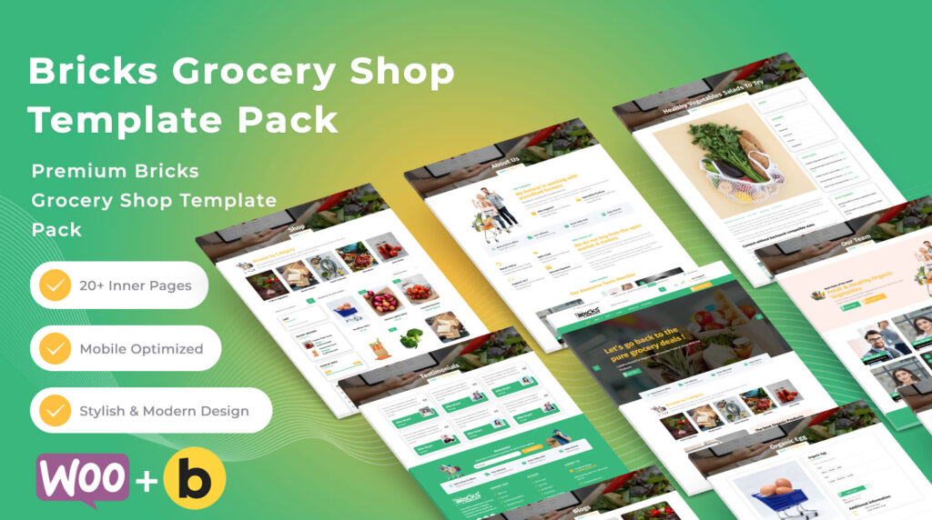 Bricks Grocery Shop Template Pack - Bricks Library Plus
