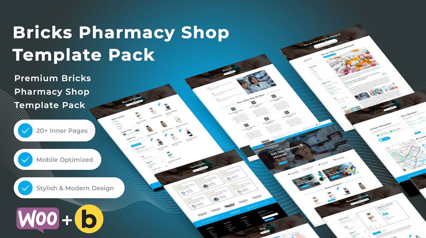 Bricks Pharmacy Shop Template Pack - Bricks Library Plus