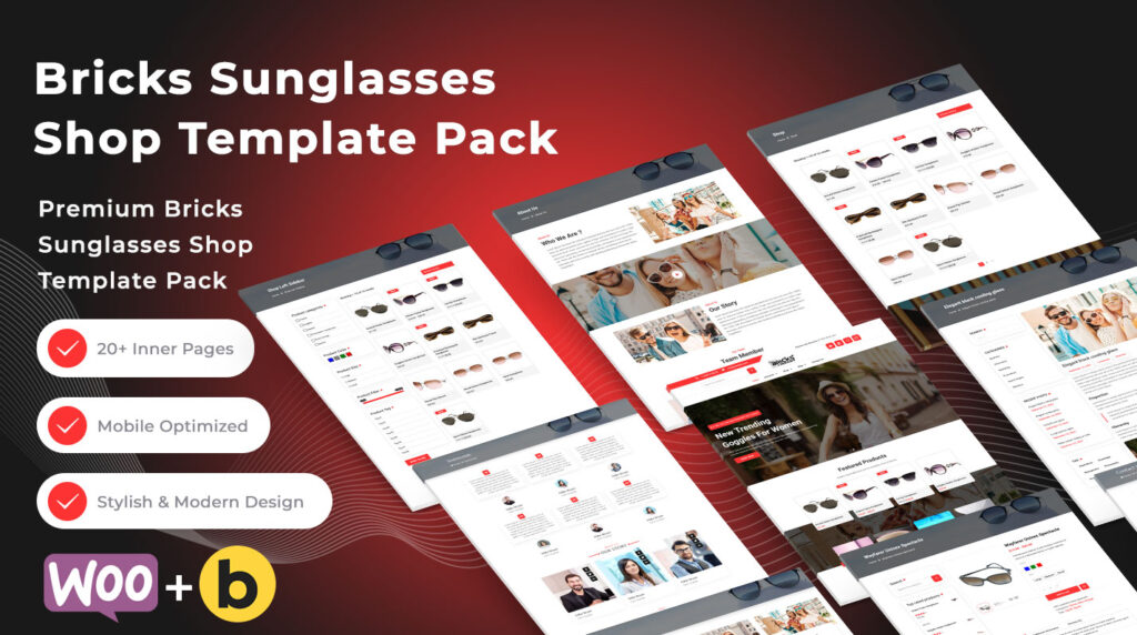 Bricks Sunglasses Shop Template Pack - Bricks Library Plus