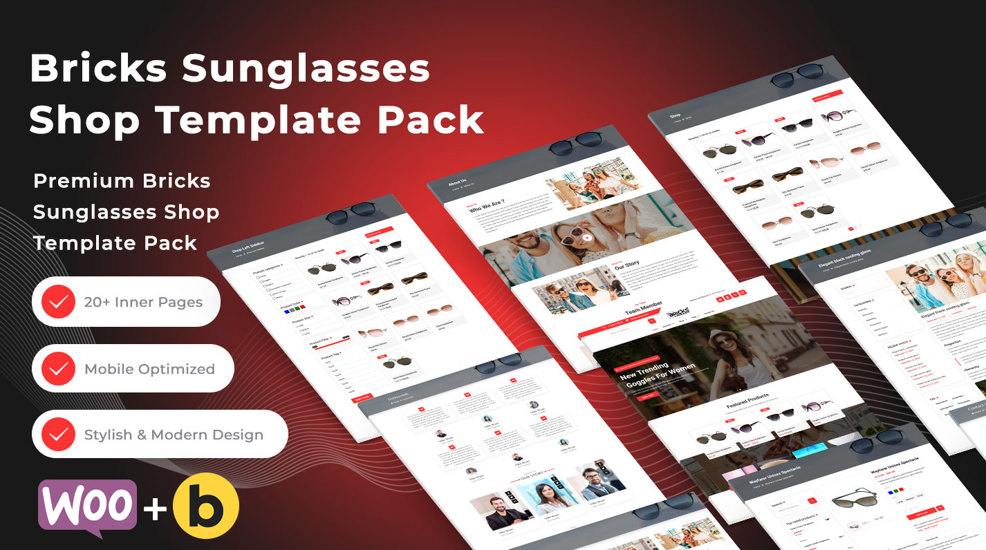 Bricks Sunglasses Shop Template Pack - Bricks Library Plus